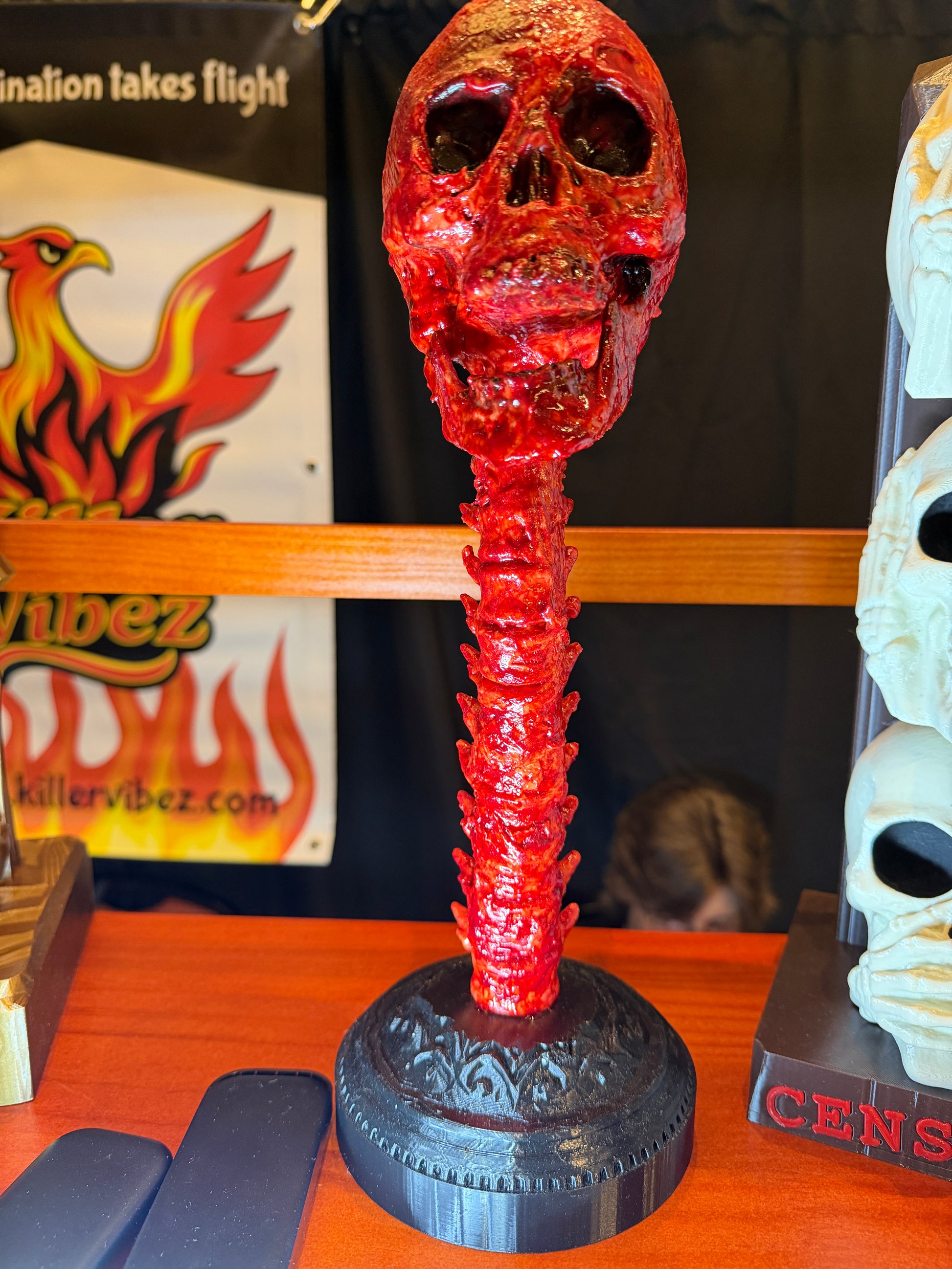 Skull on a Spine Relic Totem | PETG Horror Decor | Killer Vibez